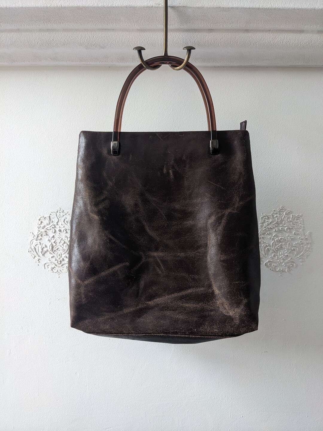 Capaccioli Genuine Leather Bag Vintage Leather Brown Purse Made in ...