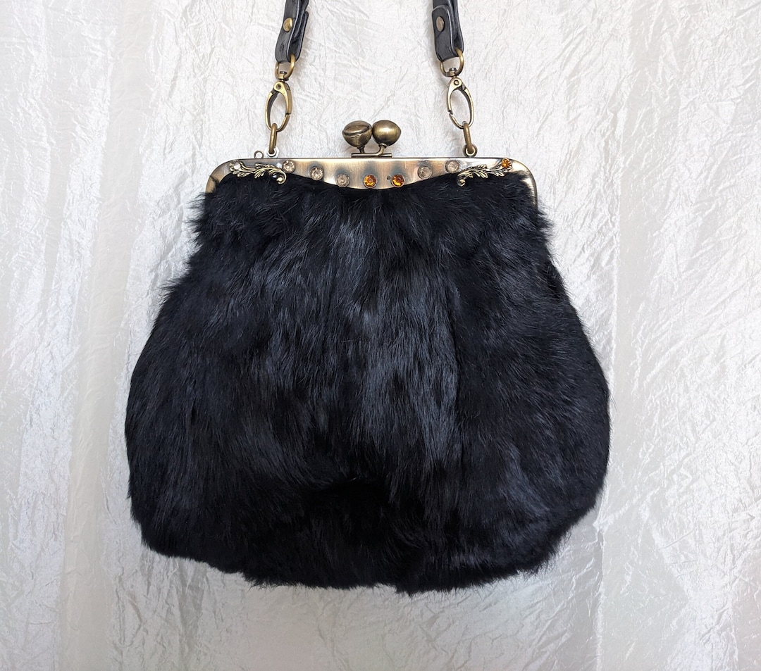 Small Vintage Fur Purse Black Fur Bag Small Fur Bag Fur - Etsy