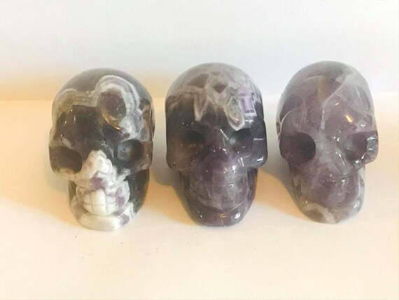 Genuine Gemstone Carved Skulls Gemstone: Amethyst Vibrant | Etsy