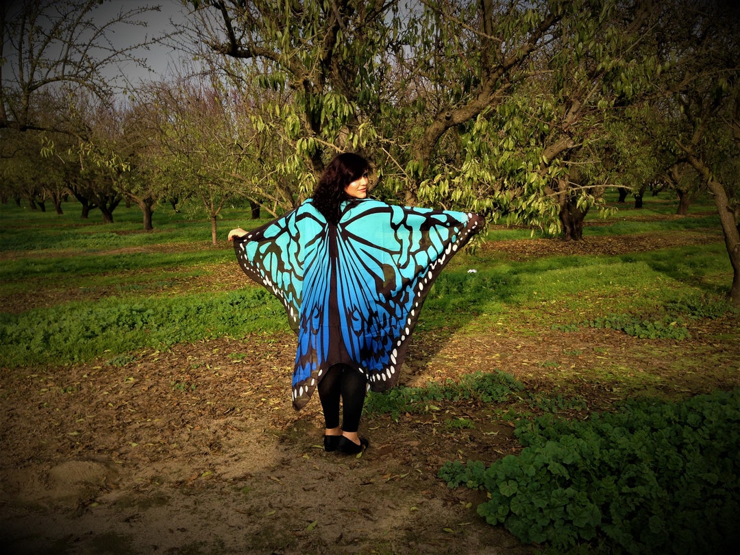 Butterfly Wings Whimsical Butterfly Cape Blue Morpho Butterfly One Size ...