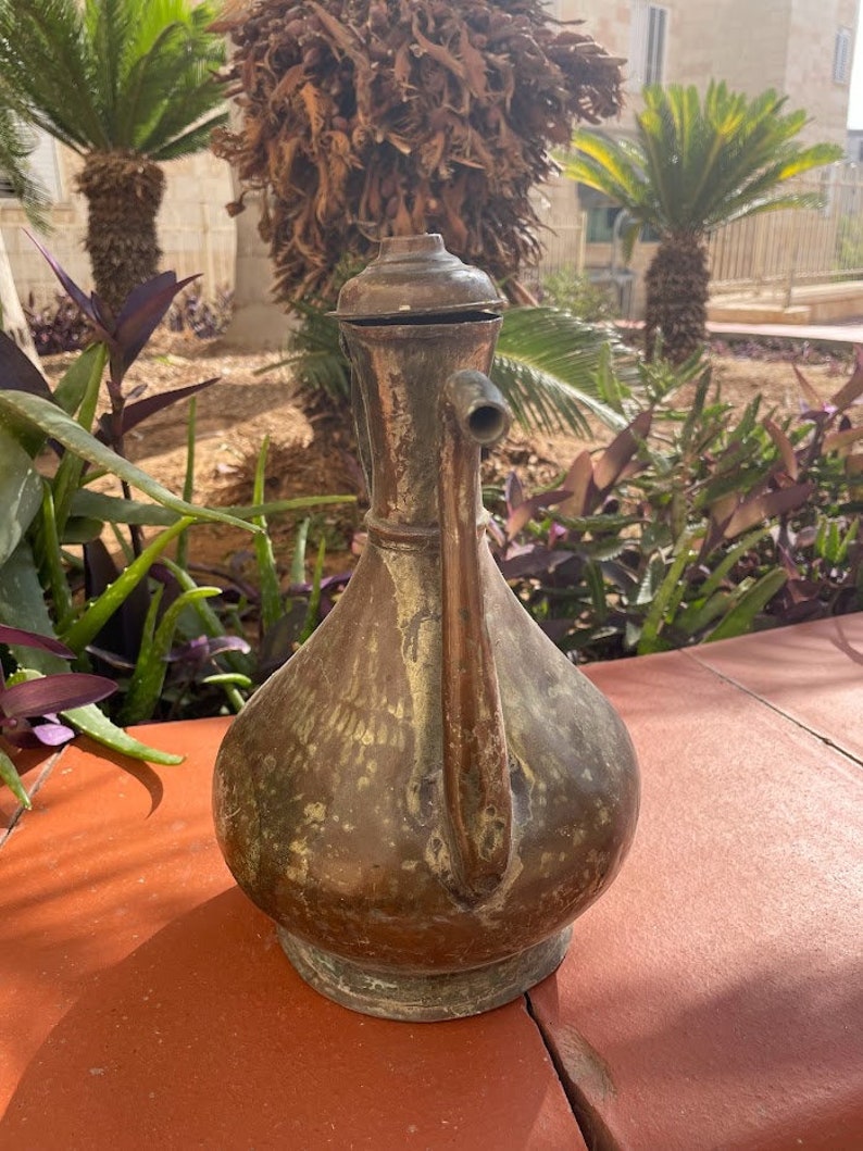 Antique Large Islamic Copper Pitcher, Large Copper Vessel From the ...