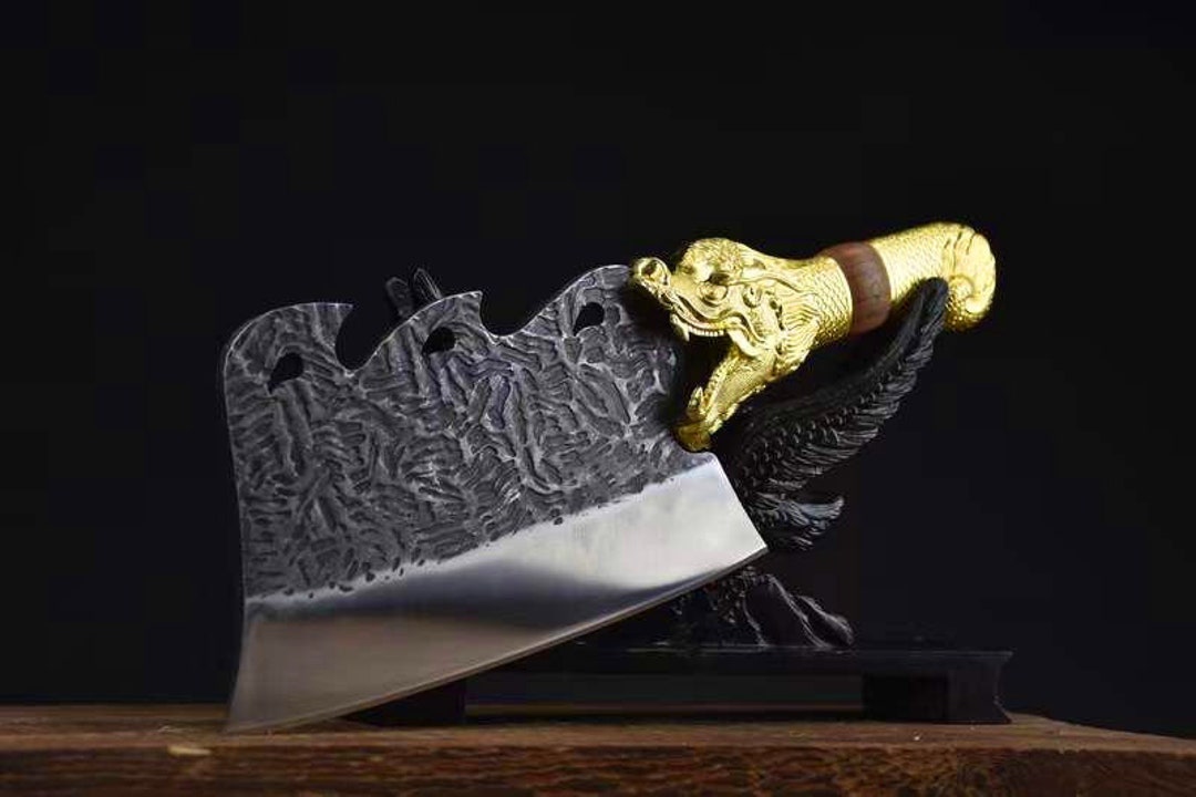 Handmade Cleaver Knife Hand Forged Kitchen Knife Heavy Butcher Cleaver ...