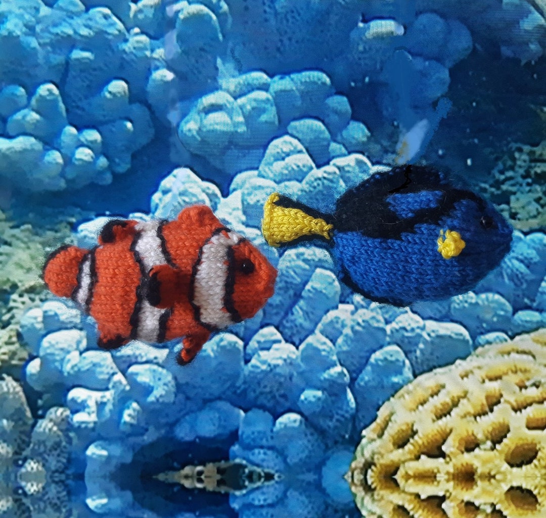 Nemo and Dory Seascape With Anemone knitting Pattern - Etsy