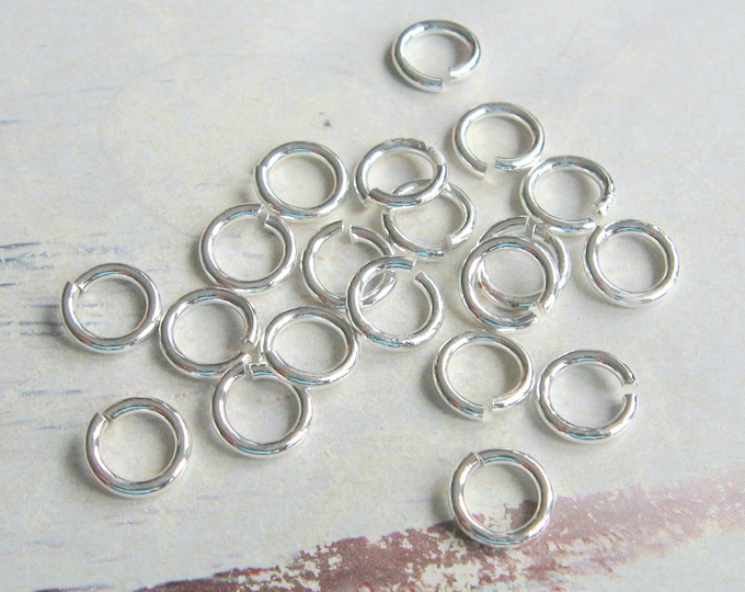 25 Fancy Twisted Jump Rings Open Round Antique Silver Plated Brass 8mm ...