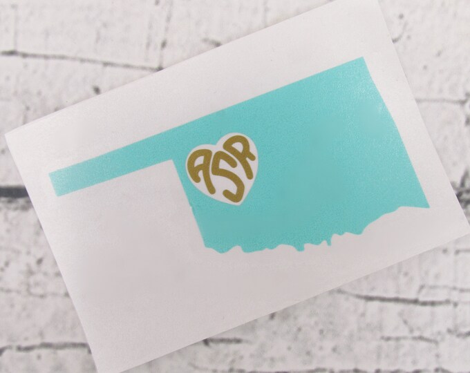 I Love Oklahoma Custom Vinyl Decal Sticker Choose Your Color and Size ...