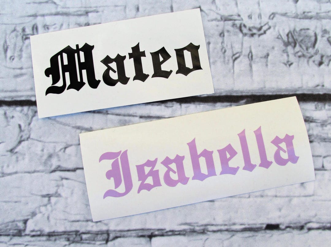Classic Old English Decal - Custom Name Decal - Personalized Decal ...