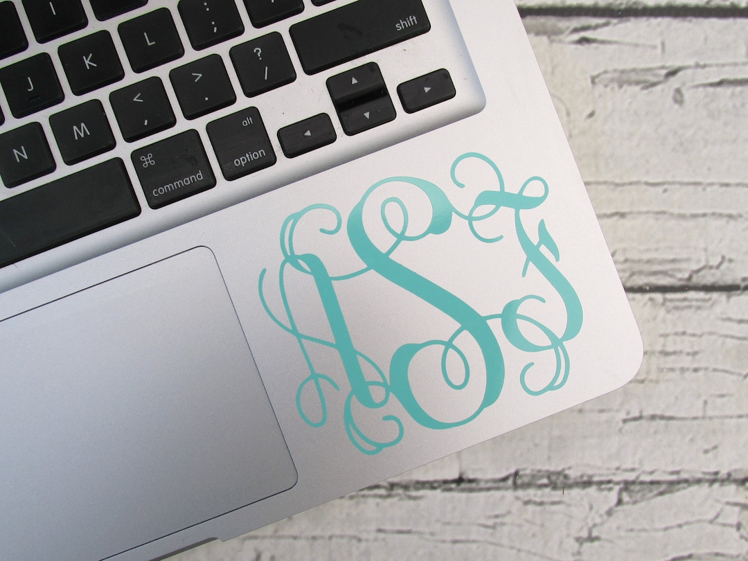 3 Inch Laptop Monogram Decal - Vinyl Monogram Decal - Monogram Decal ...