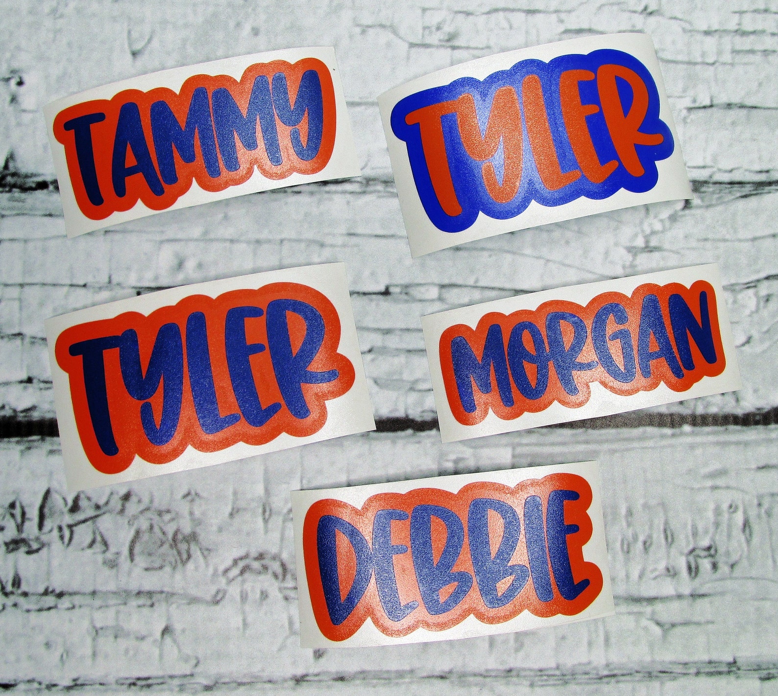 Double Layer Name | Name Decal | Double Layer Decal - Two Color Name ...