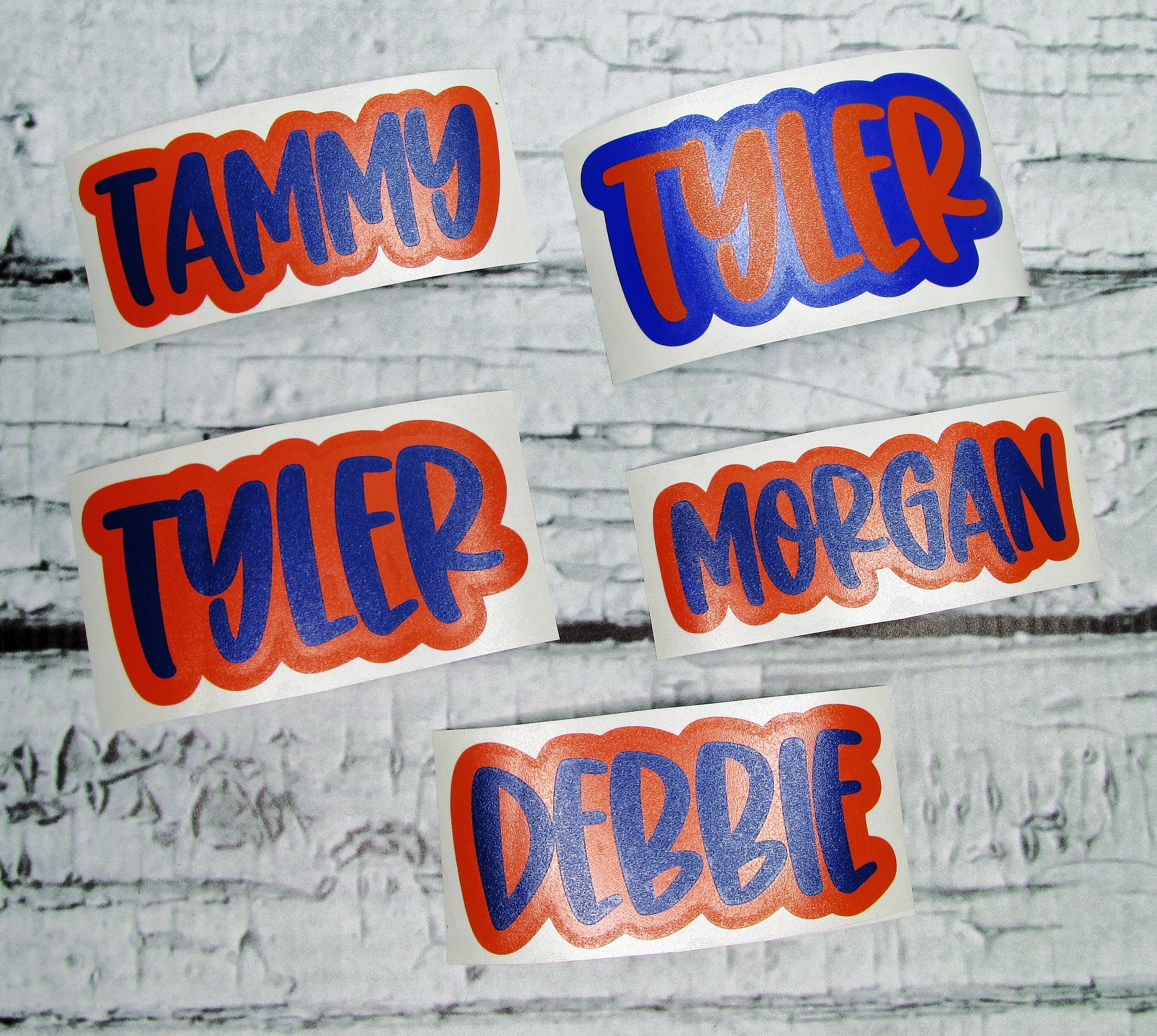 Double Layer Name | Name Decal | Double Layer Decal - Two Color Name ...