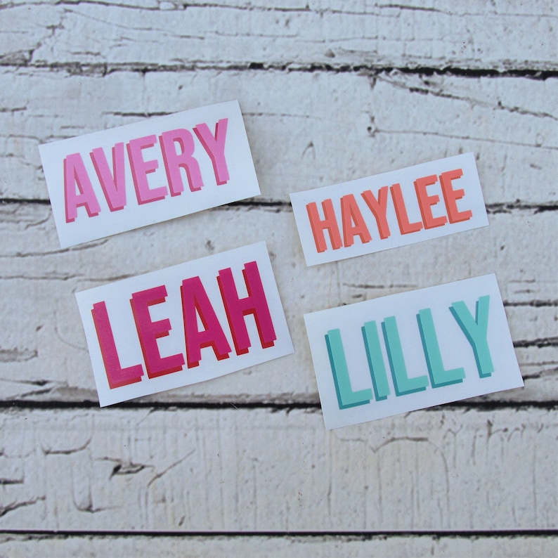 Double Layer Name Decal Two Color Name Sticker - Etsy