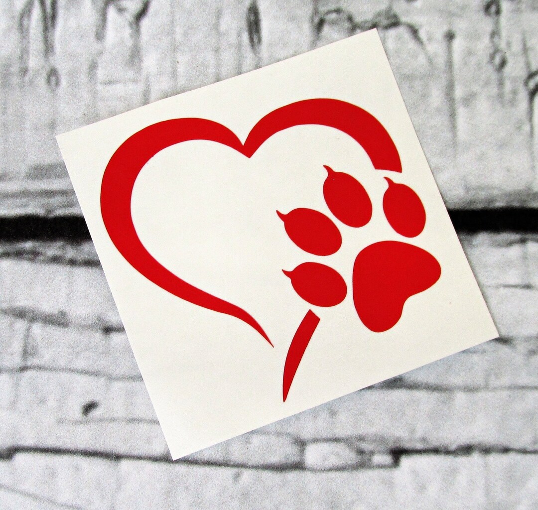 Custom Cat Heart Paw Decal - Custom Cat Paw Decal - Custom Cat Mom ...