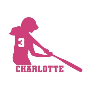 Softball Decal - Softball Vinyl Sticker - Softball Name Number Sticker ...