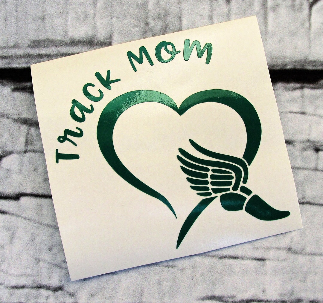 Track Mom Decal - Track and Field Heart Decal - Track Mom - Track and ...