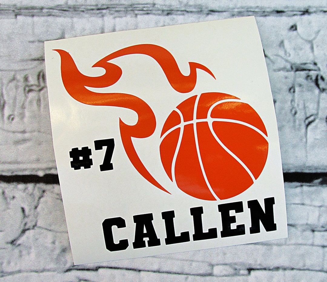 Custom Basketball Vinyl Decal - Personalized Basketball Name Decal ...