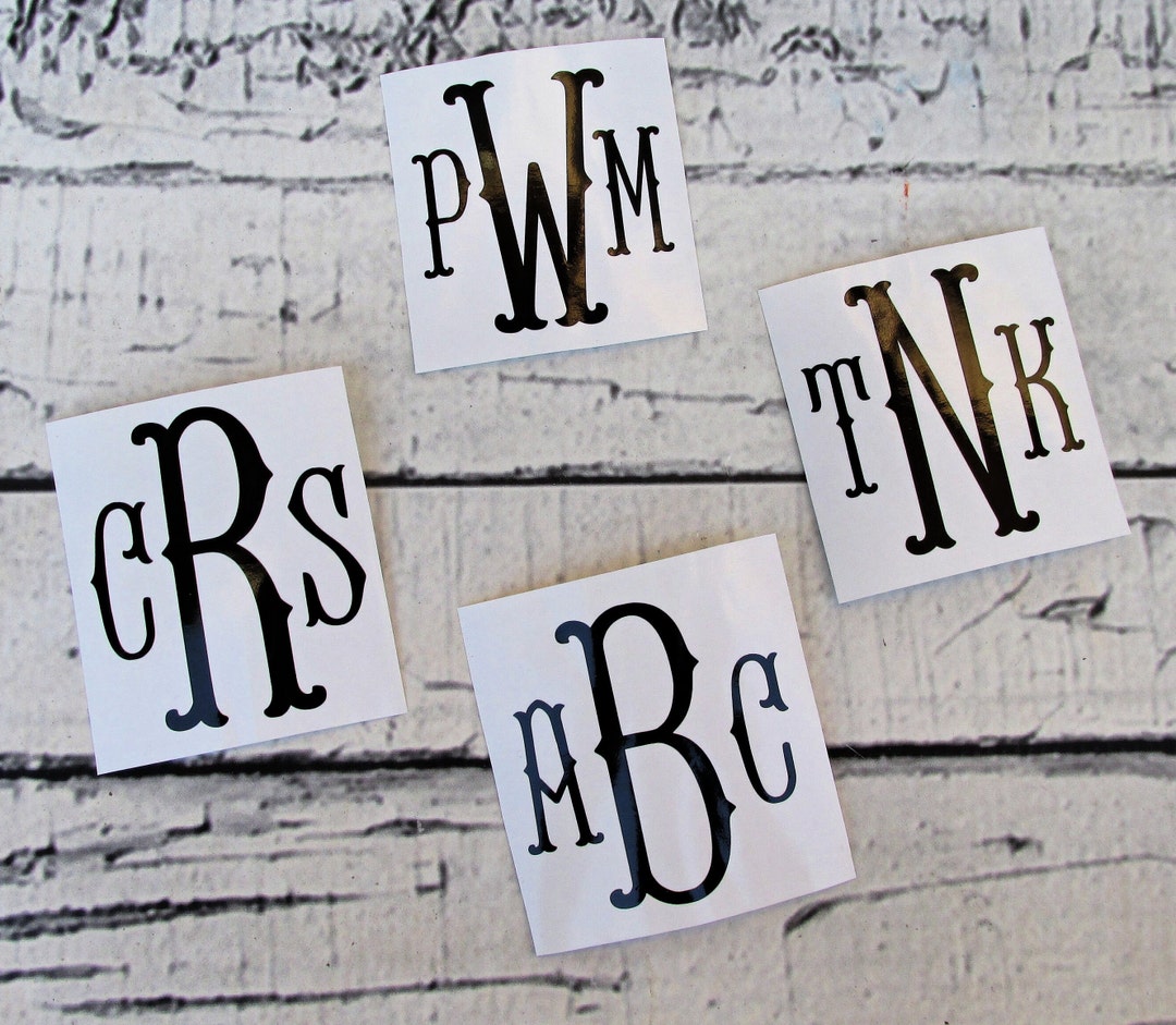 Custom Monogram Decal - Fishtail Monogram Sticker - Western Monogram ...