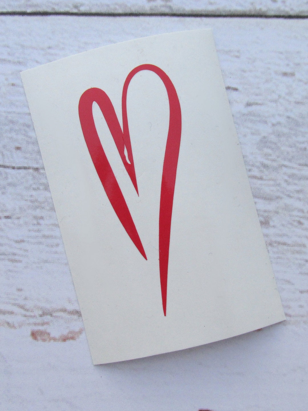 Hand Drawn Heart Decal - Heart Vinyl Decal - Heart Car Decal - Heart ...