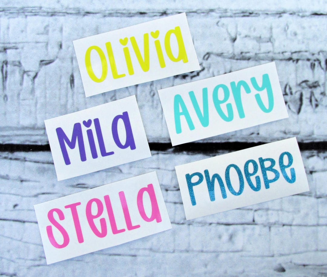 Custom Vinyl Name Stickers and Decal - Lettering Stickers - Vinyl ...