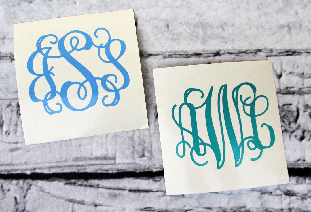 Vinyl Monogram Decal - Pattern Monogram Sticker - Monogram Car Decal ...
