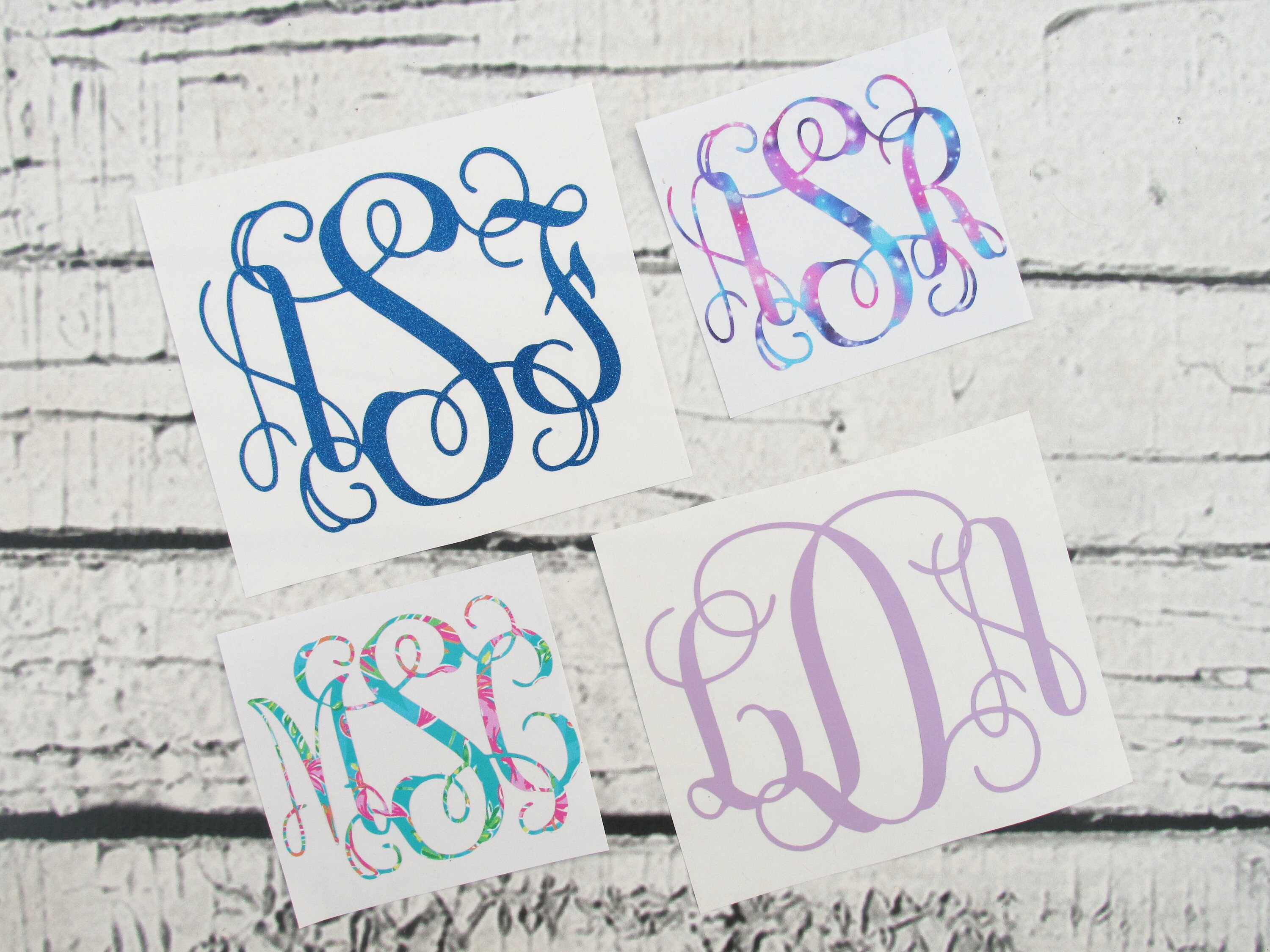 3 Inch Laptop Monogram Decal Vinyl Monogram Decal Monogram - Etsy
