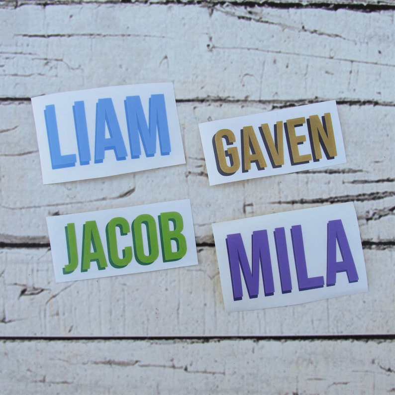 Double Layer Name Decal Two Color Name Sticker - Etsy