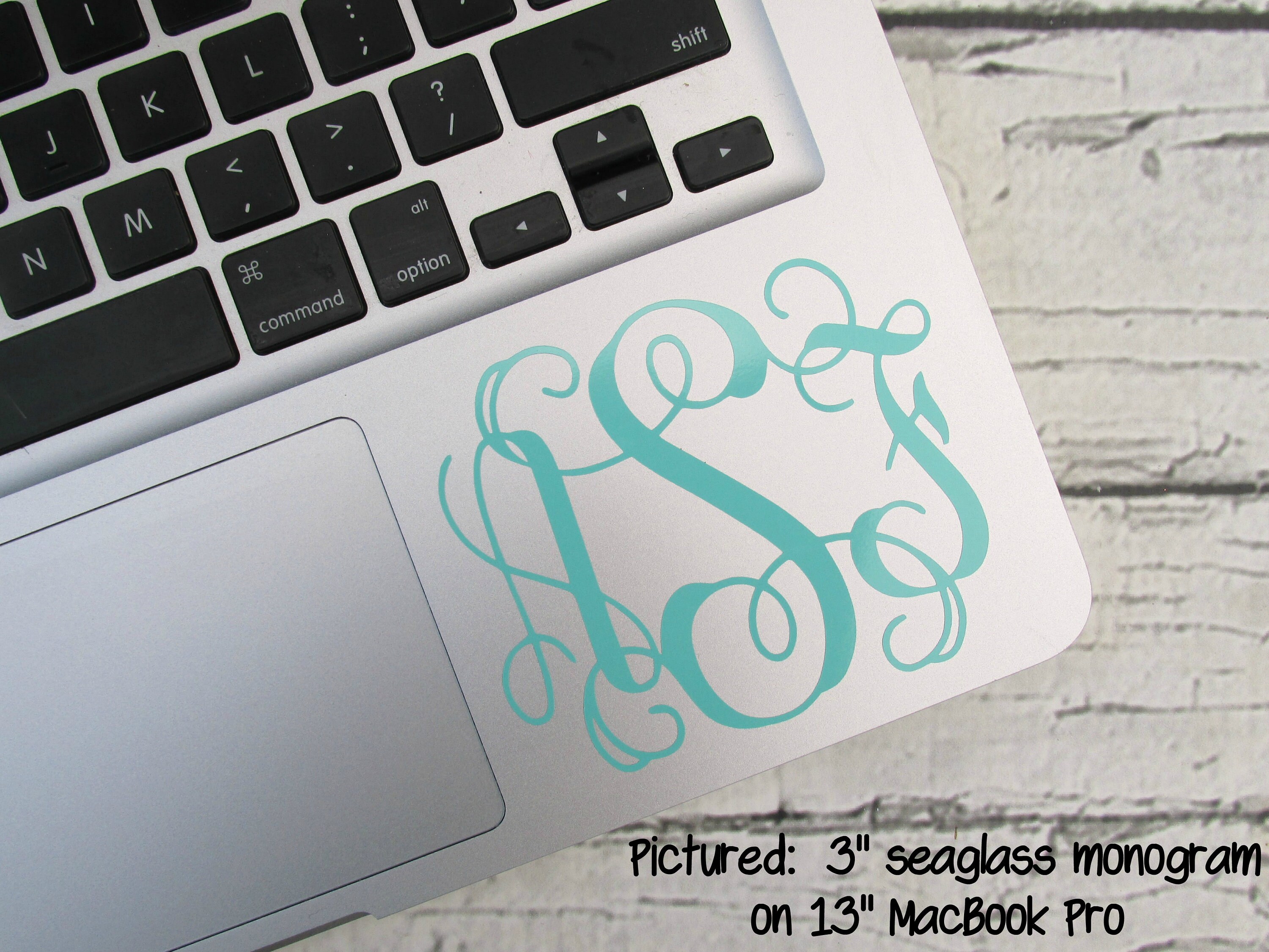 3 Inch Laptop Monogram Decal Vinyl Monogram Decal Monogram | Etsy