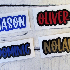 Double Layer Name | Name Decal | Double Layer Decal - Two Color Name ...