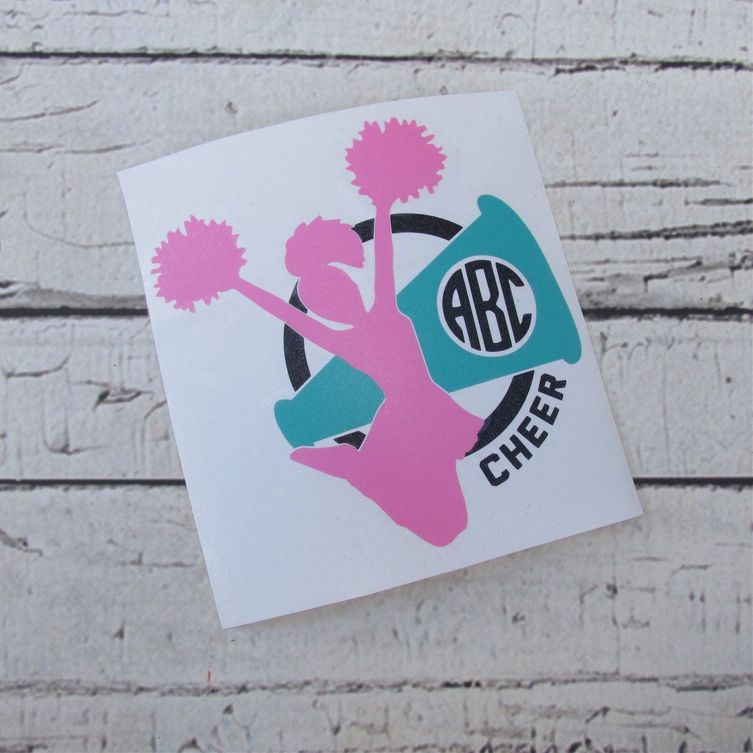 Cheer Decal - Vinyl Sticker - Monogram Cheerleader Decal - Tumbler ...
