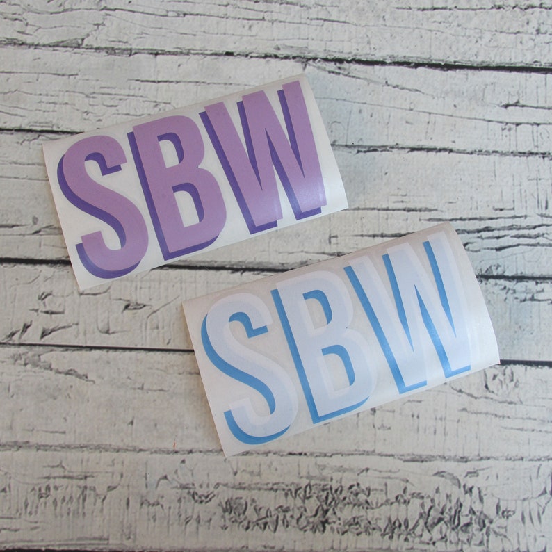 Double-layer Monogram Decal Shadow Block Monogram Vinyl - Etsy
