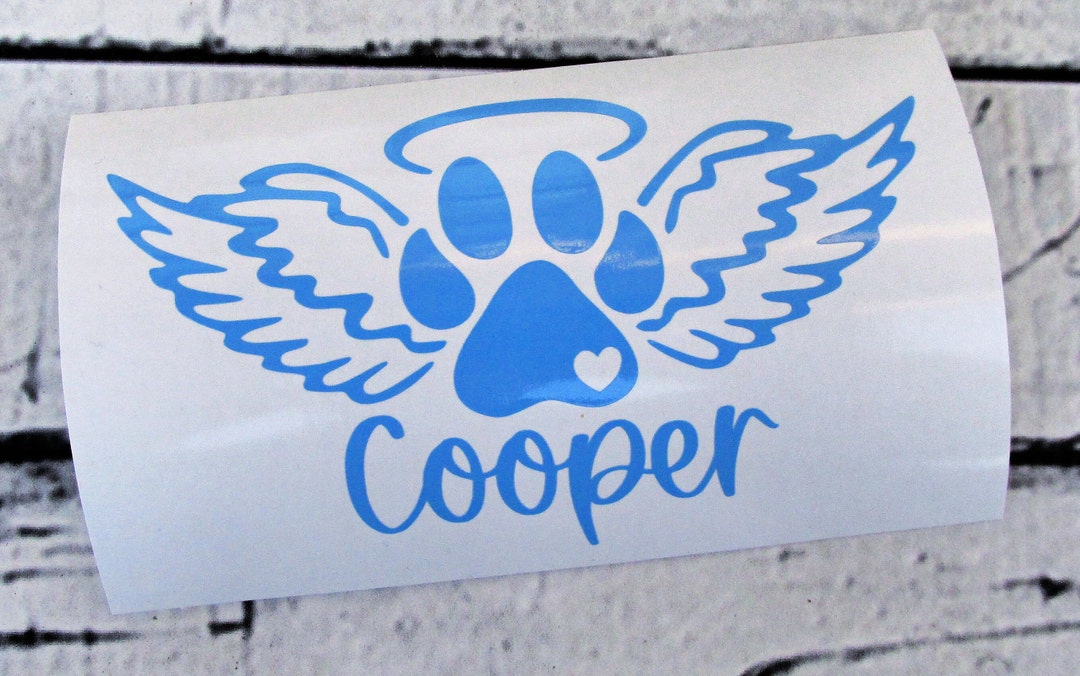 Custom Dog Memorial Decal - Pet Memorial Decal - Angel Wings Decal ...