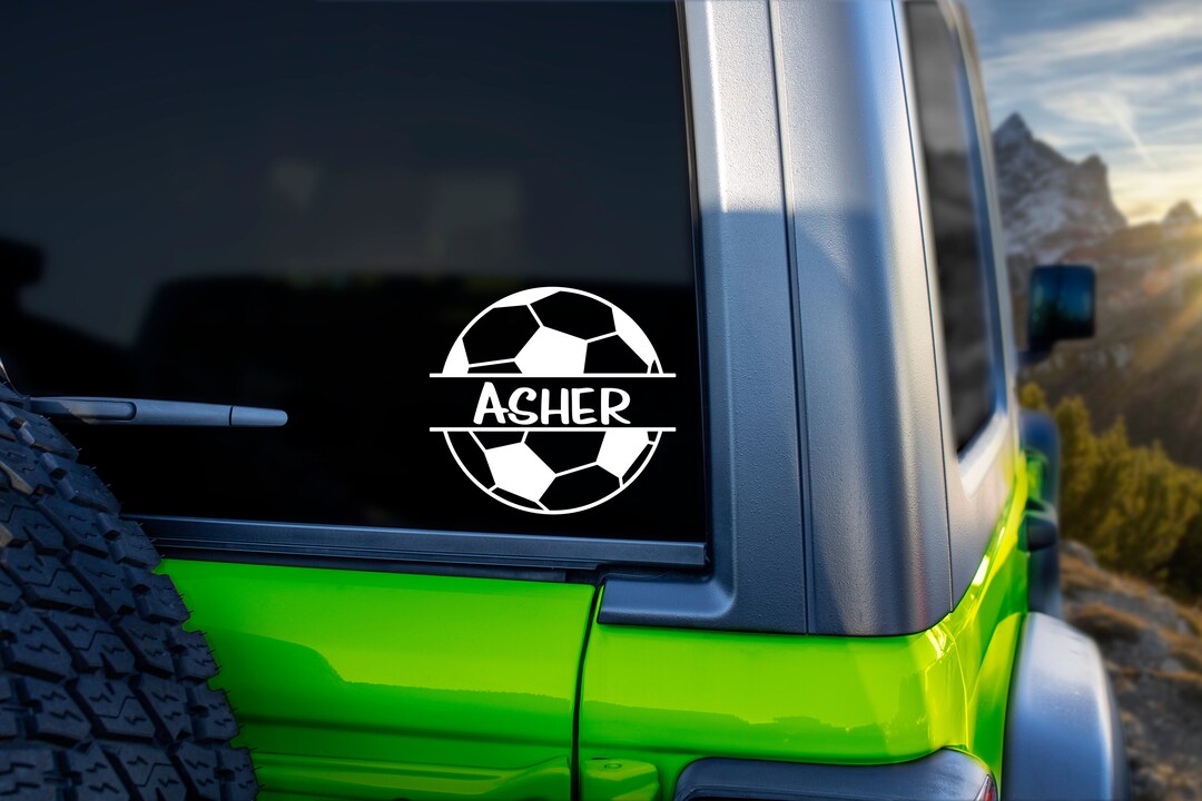 Vinyl Name Decal - Soccer Ball Decal - Soccer Sticker - Water Bottle ...