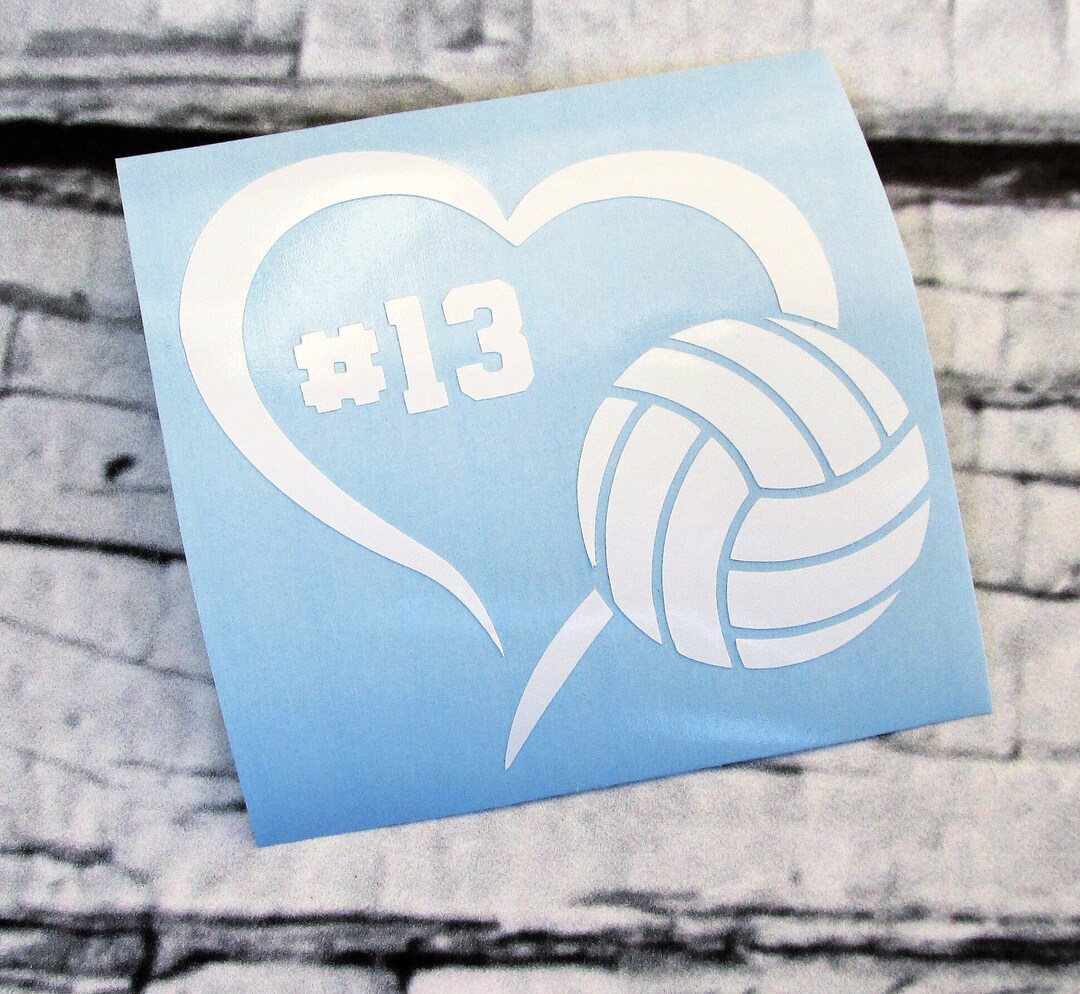Volleyball Heart Decal - Car Decal - Volleyball Vinyl - Personalized ...