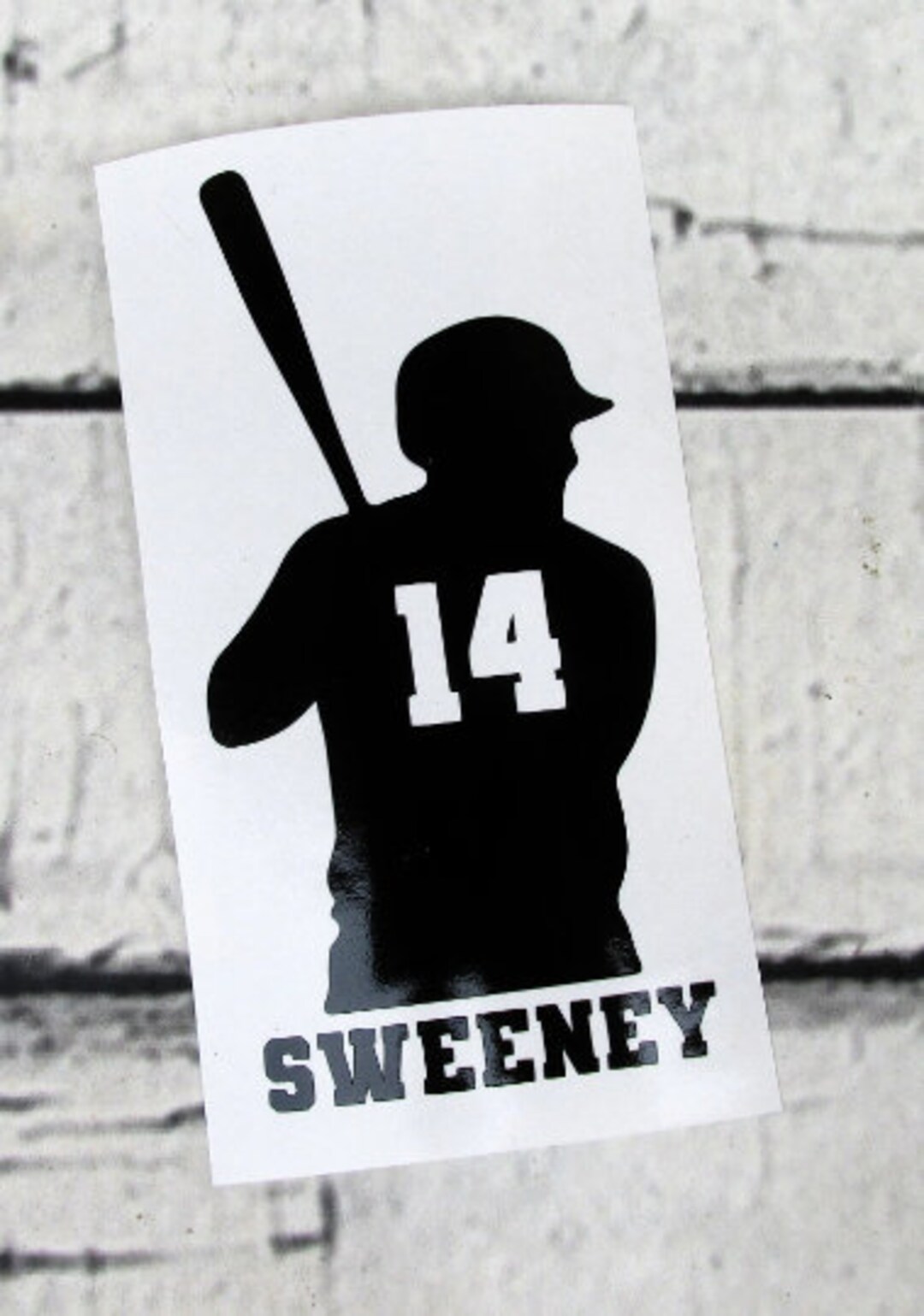 Baseball Decal - Baseball Vinyl Sticker - Baseball Name Number Sticker ...