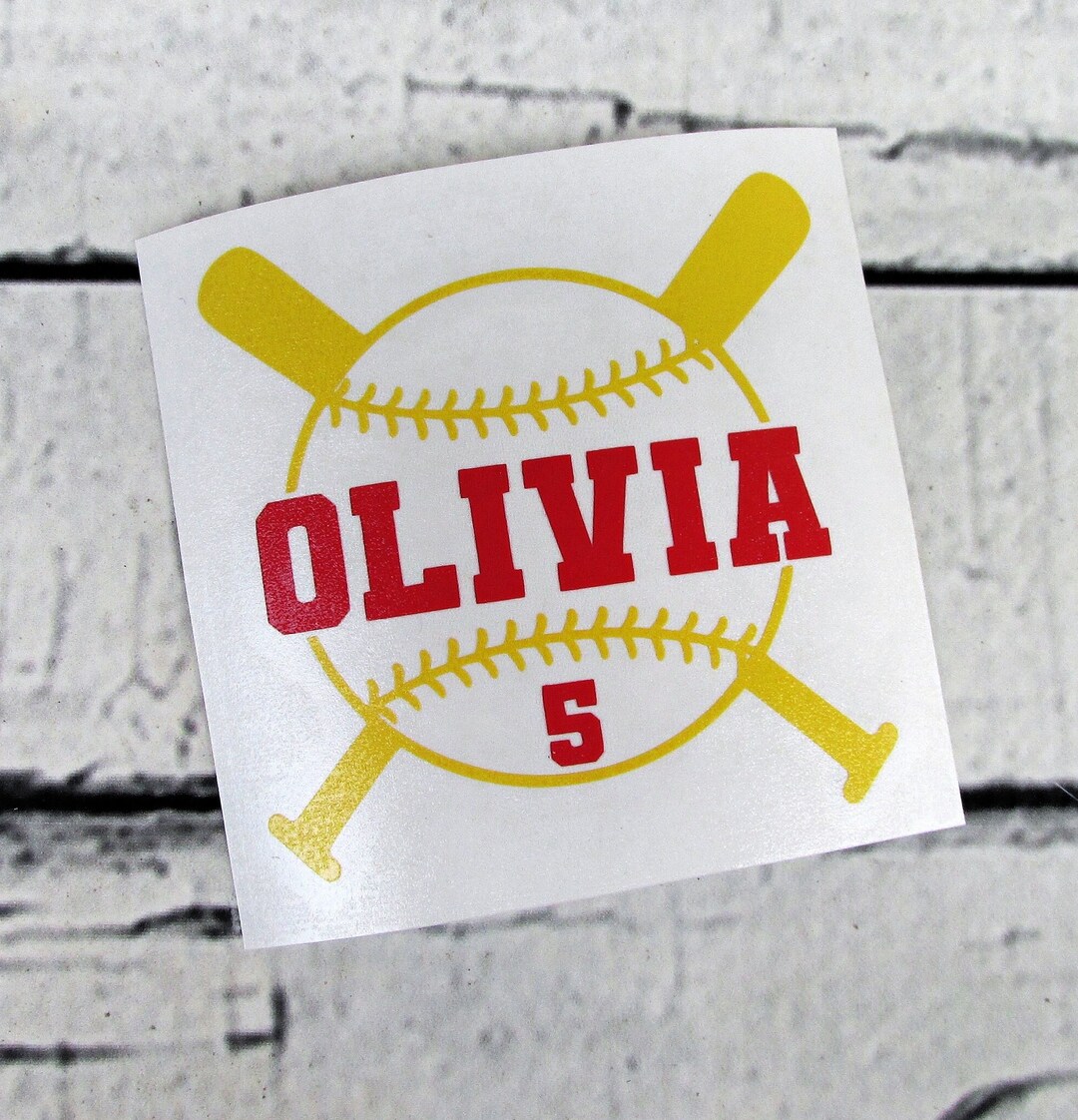 Custom Softball Decal - Personalized Softball Sticker - Car Decal ...
