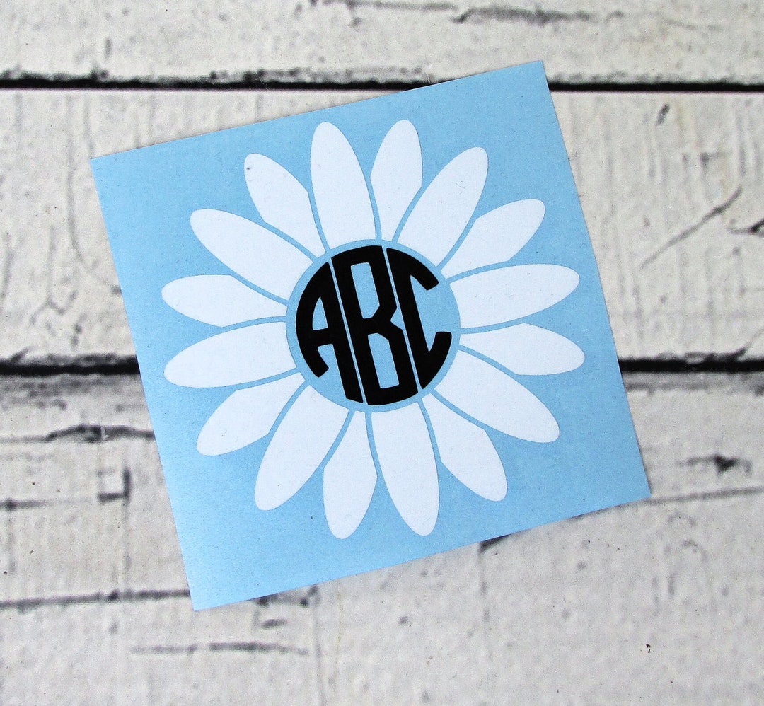 Daisy Monogram Decal - Daisy Monogram Decal Sticker - Custom Flower ...