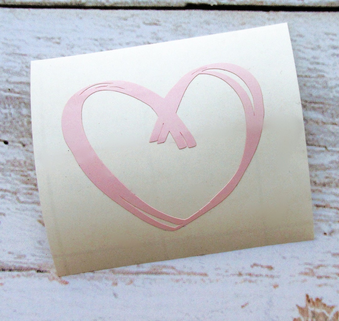 Heart Sticker - Heart Vinyl Decal - Doodle Heart Decal - Hand Drawn ...