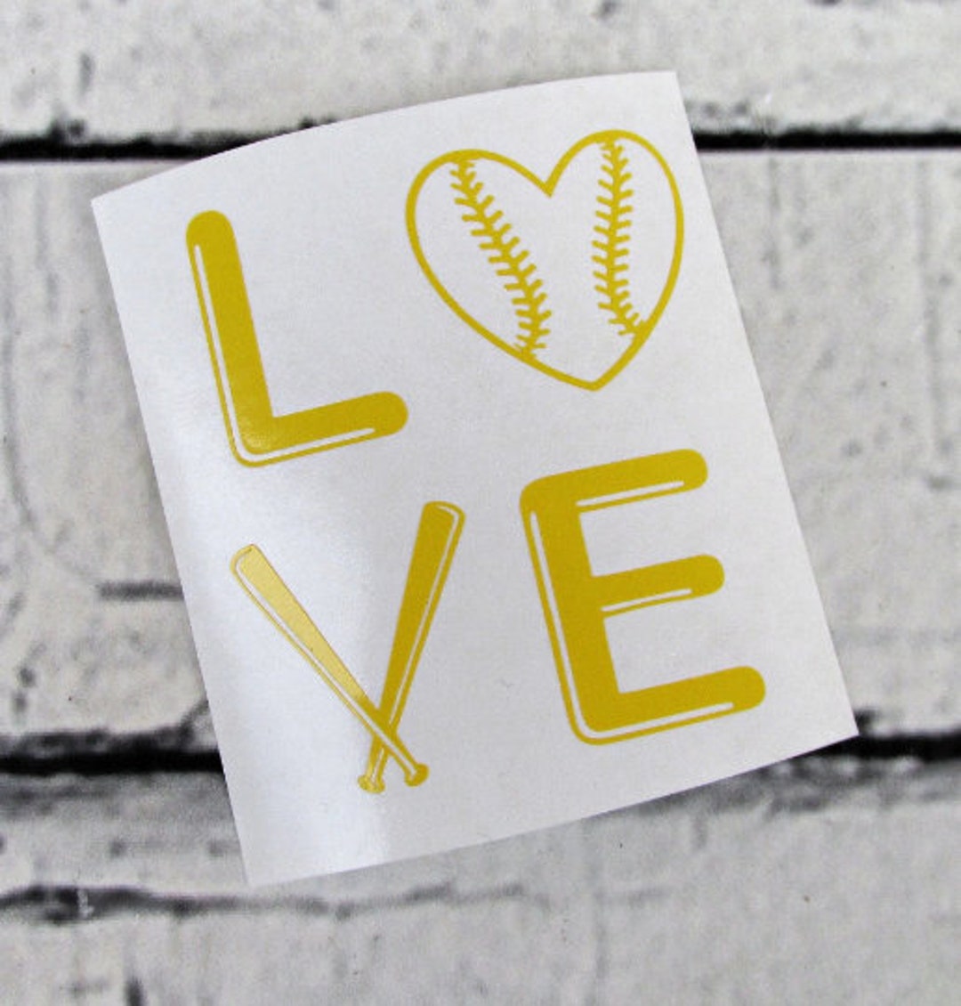 Love Softball - Softball Love Vinyl Decal - Softball Vinyl Decal ...