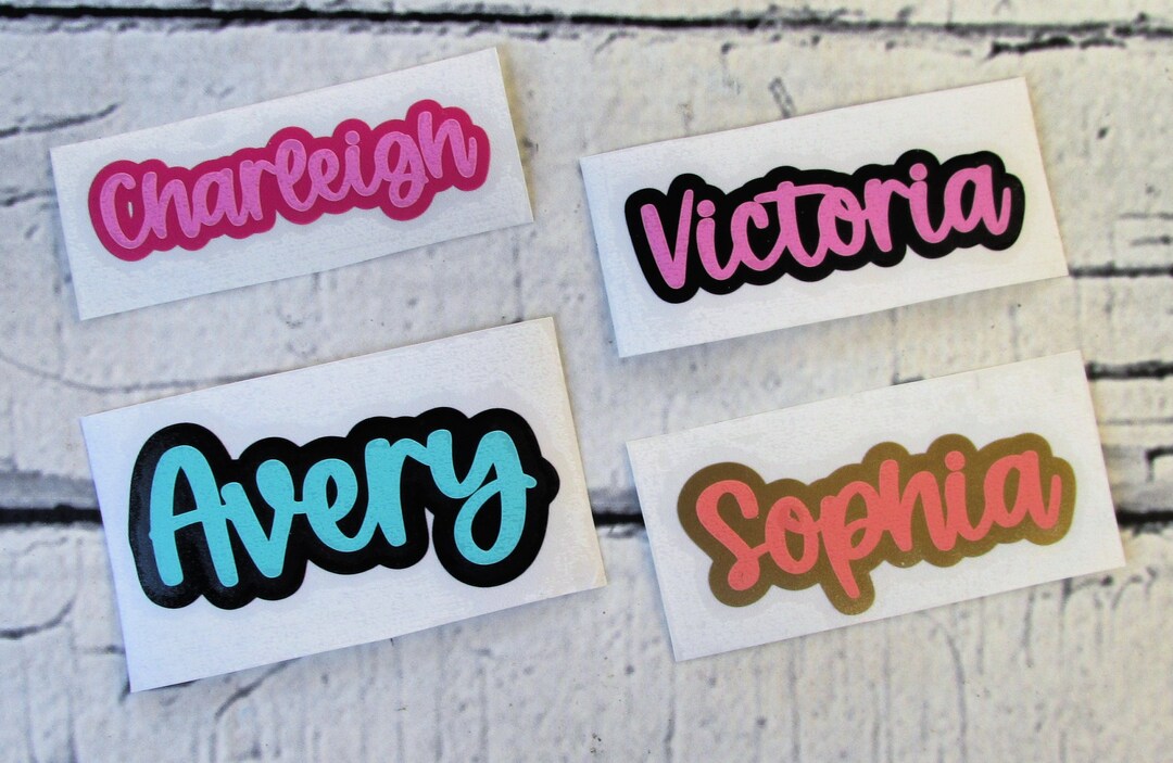 Double-layer Name Decal - Shadow Vinyl Decal - Two Color Name - Layered ...