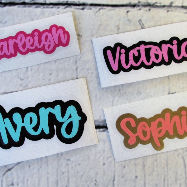 Double Layer Name Sticker - Etsy