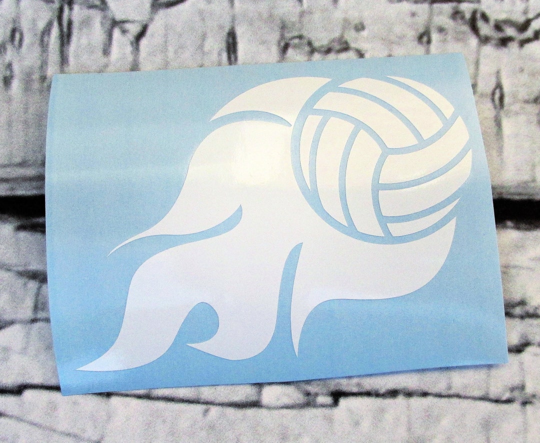 Volleyball Sticker - Volleyball Fire Decal - Custom Sport Decal - Team ...