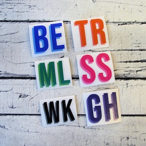 Two Letter Double Layer Initials Decal - Shadow Block Initials - Vinyl ...