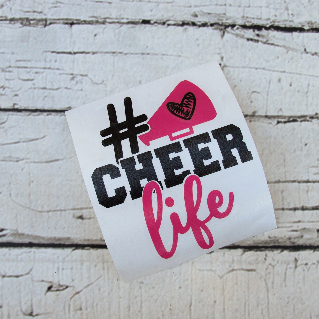 Cheer Decal for Tumbler - Cheerleading Vinyl Decal - #cheerlife - Vinyl ...