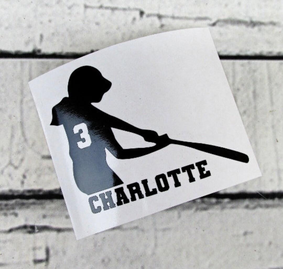 Softball Decal - Softball Vinyl Sticker - Softball Name Number Sticker ...