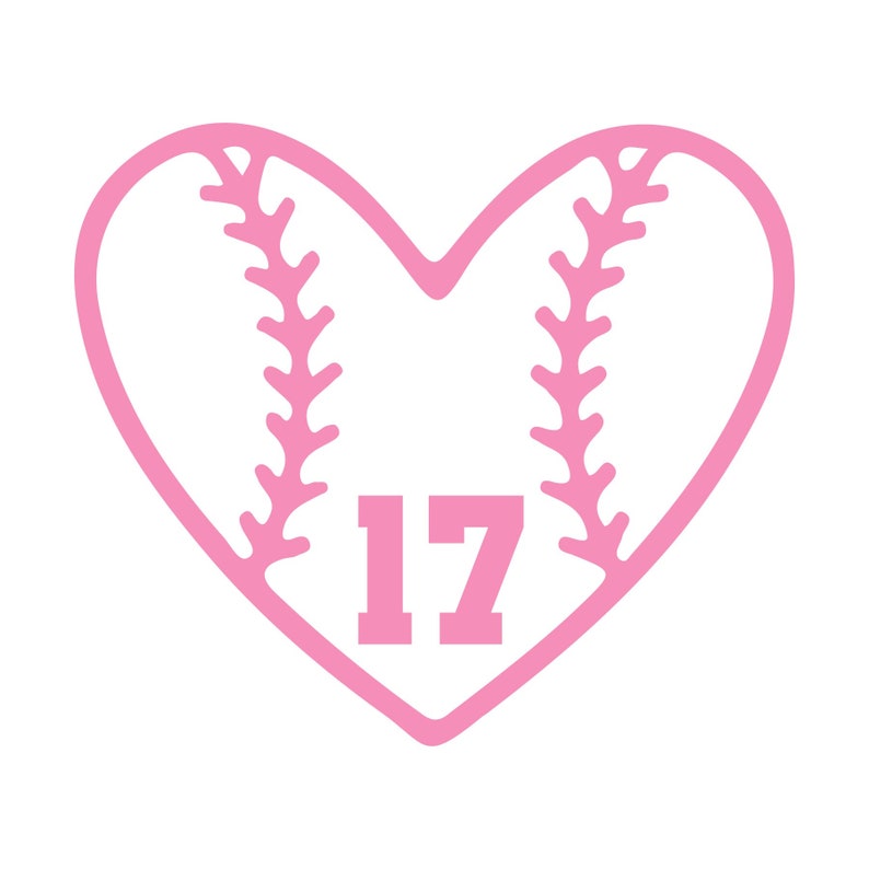 Heart Softball Decal Softball Decal Vinyl Decal Softball - Etsy