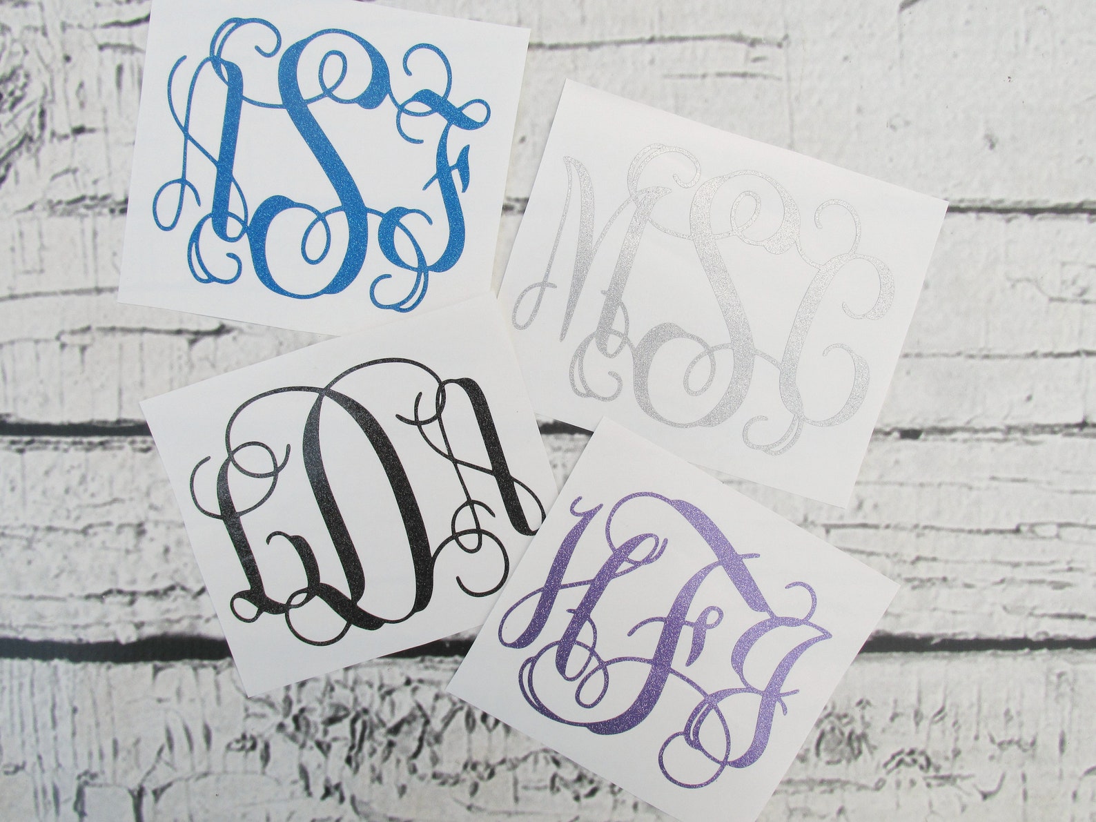 3 Inch Laptop Monogram Decal - Vinyl Monogram Decal - Monogram Decal ...