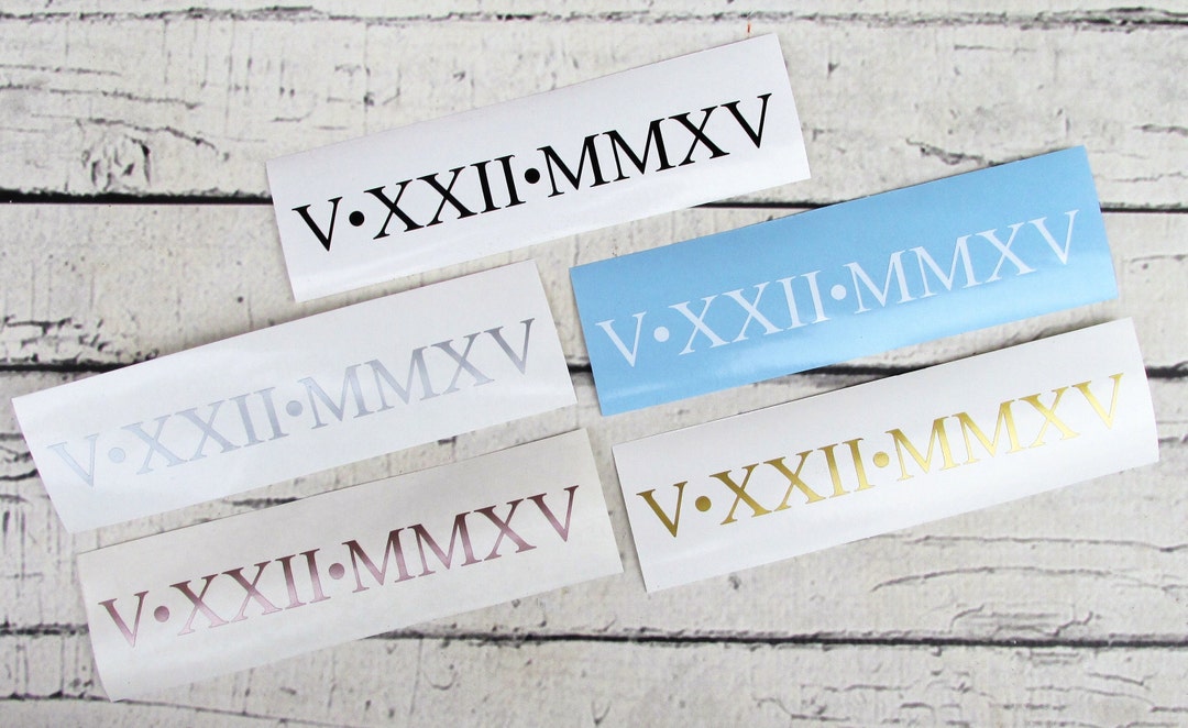 Custom Roman Numeral Date Vinyl Decal - Vinyl Date Decal - Anniversary ...