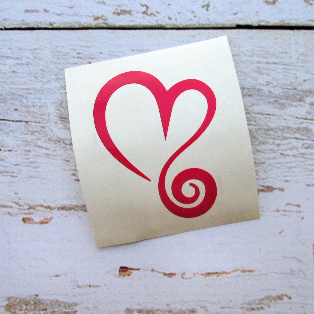 Heart Vinyl Decal - Heart Sticker - Hand Drawn Heart Decal - Heart Car ...