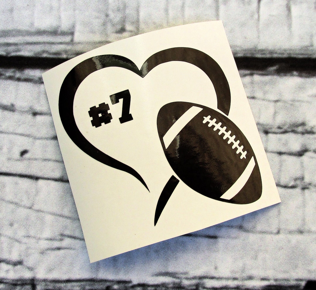 Football Heart Decal - Football Car Decal - Football Heart ...