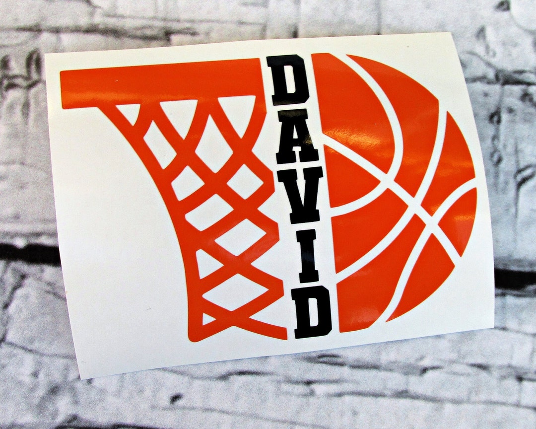 Personalized Basketball Name Sticker Decal - Custom Basketball ...