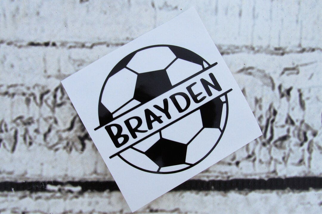 Vinyl Name Decal Soccer Ball Decal Soccer Sticker Water Bottle Decal ...