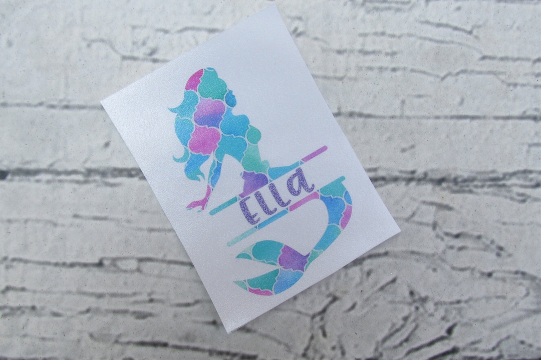 Vinyl Mermaid Decal With Name - Personalized Cup Decal - Tumbler Decal ...